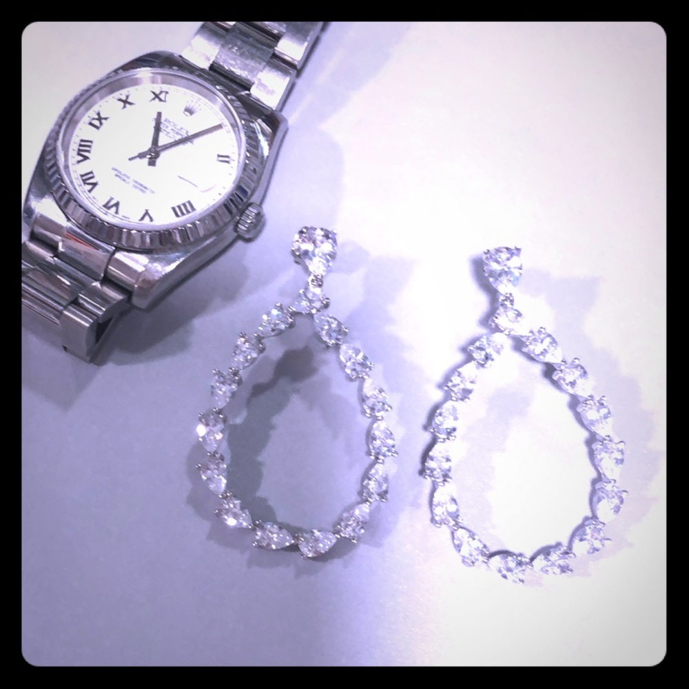 Crystal Diamond Earrings - Gem